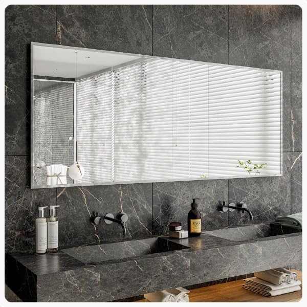 Amazon.com: Eviva Sax 30 x72 Chrome Mirror Wall Mounted - Chrome Framed ...
