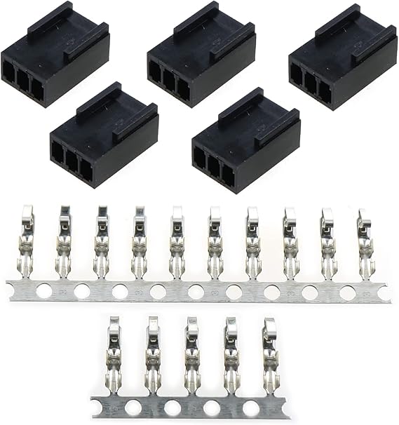Amazon.com: LUORNG 1Set Female 3-Pin PC Fan Connector Kit (5PCS 3 Pin ...
