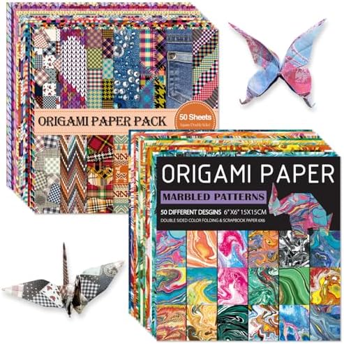 Amazon.com : Origami Paper Kit Dobule Sided 100 Sheets 100 Colors 6 ...
