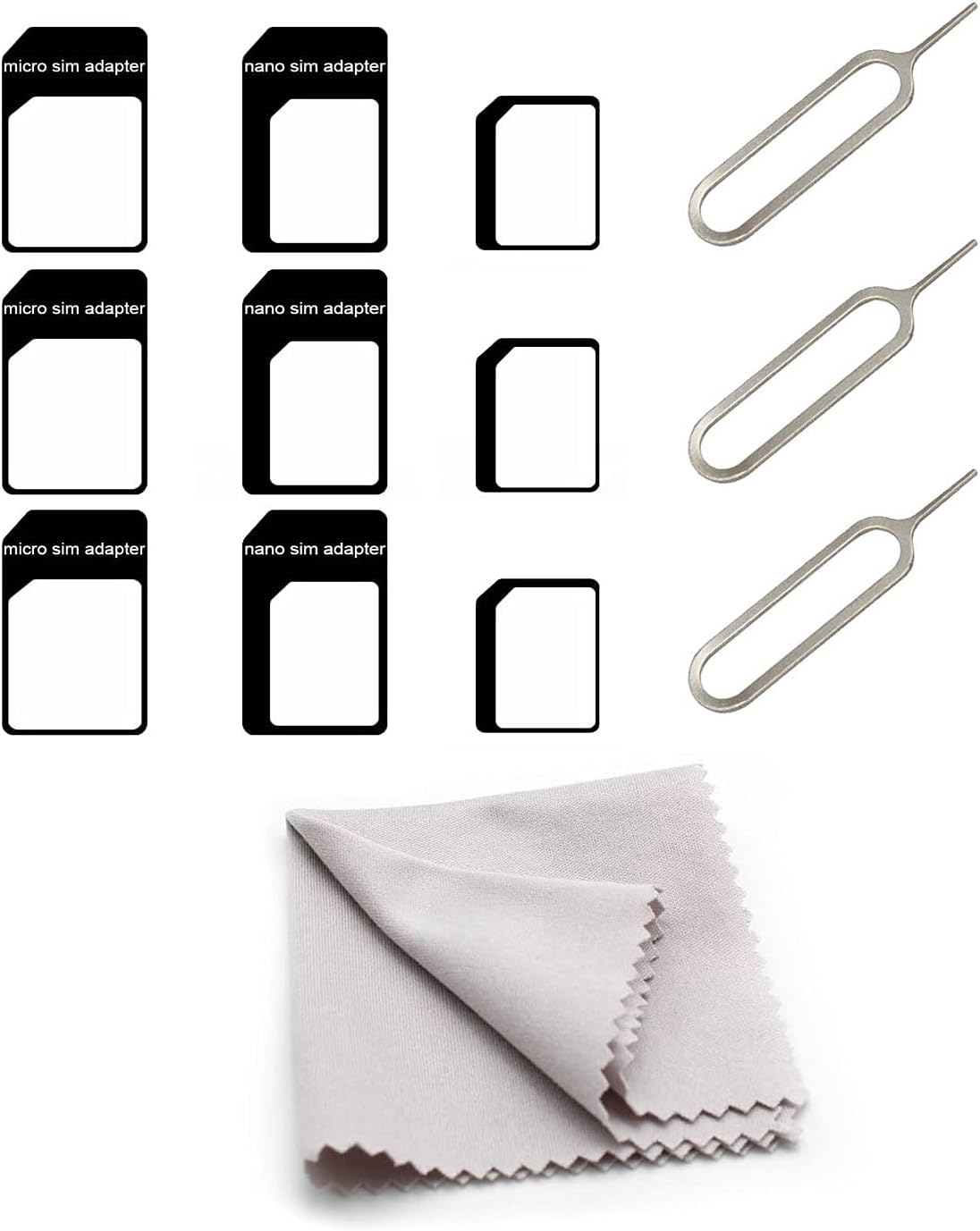 SIM Card Adapter Kit with SIM Ejector Pin Convert Nano SIM to Micro SIM ...