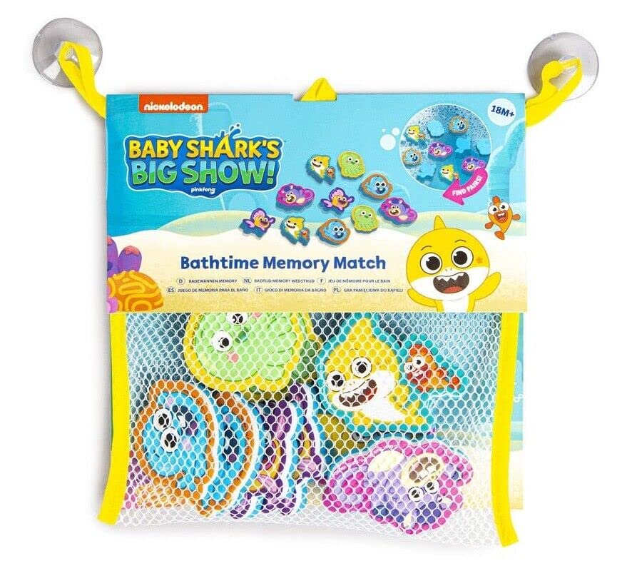 Baby Shark Bath Time Foam Memory Match Pairs Game Kids Toy, Multicolor ...