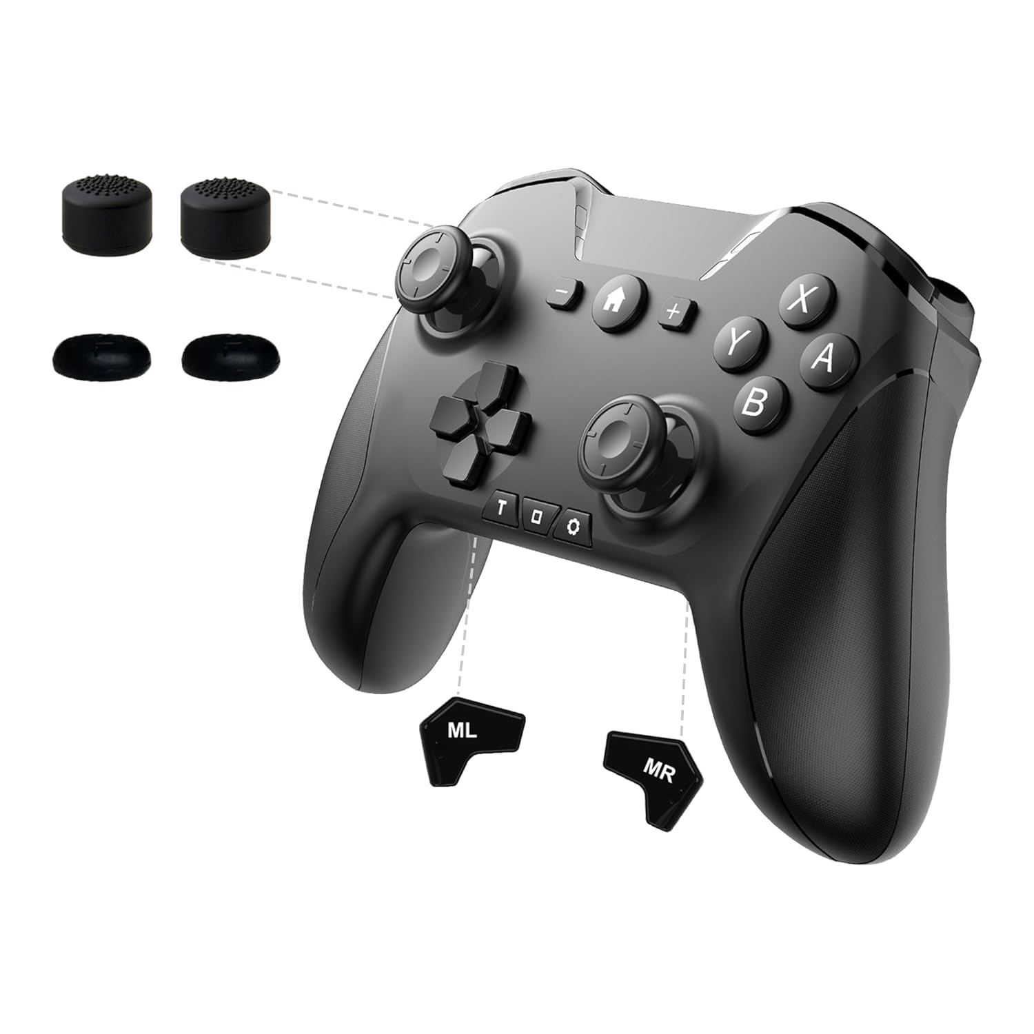 Playhard Switch Controller With Thumb Grip Caps Wireless