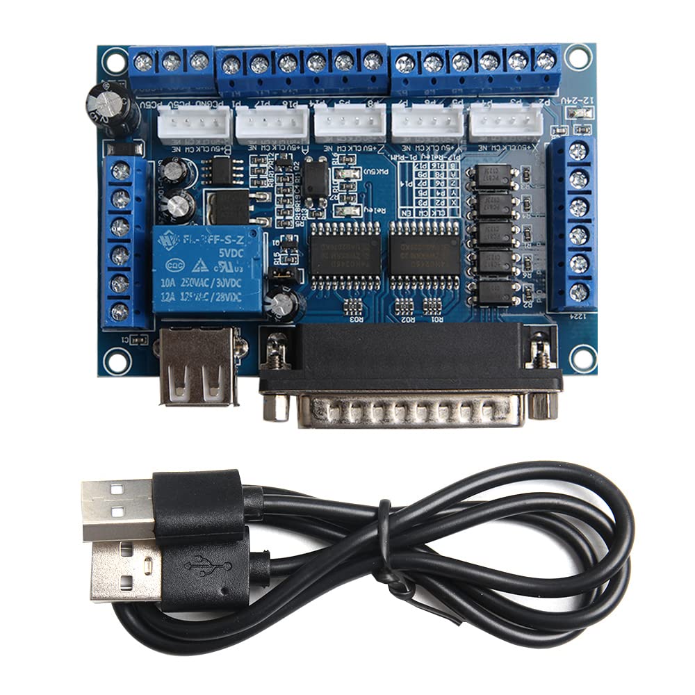 Buy 1 Pcs 5 Axis Cnc Interface Adapter Breakout Board For Stepper Motor Driver Mach3 W Usb