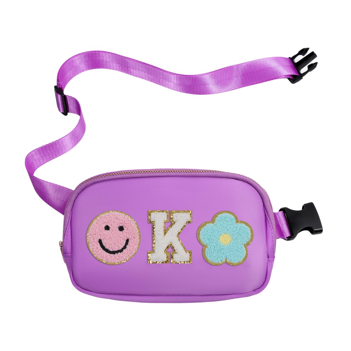 Amazon.com | Fanny Pack For Girls Purple Kid Crossbody Bag Chenille K ...