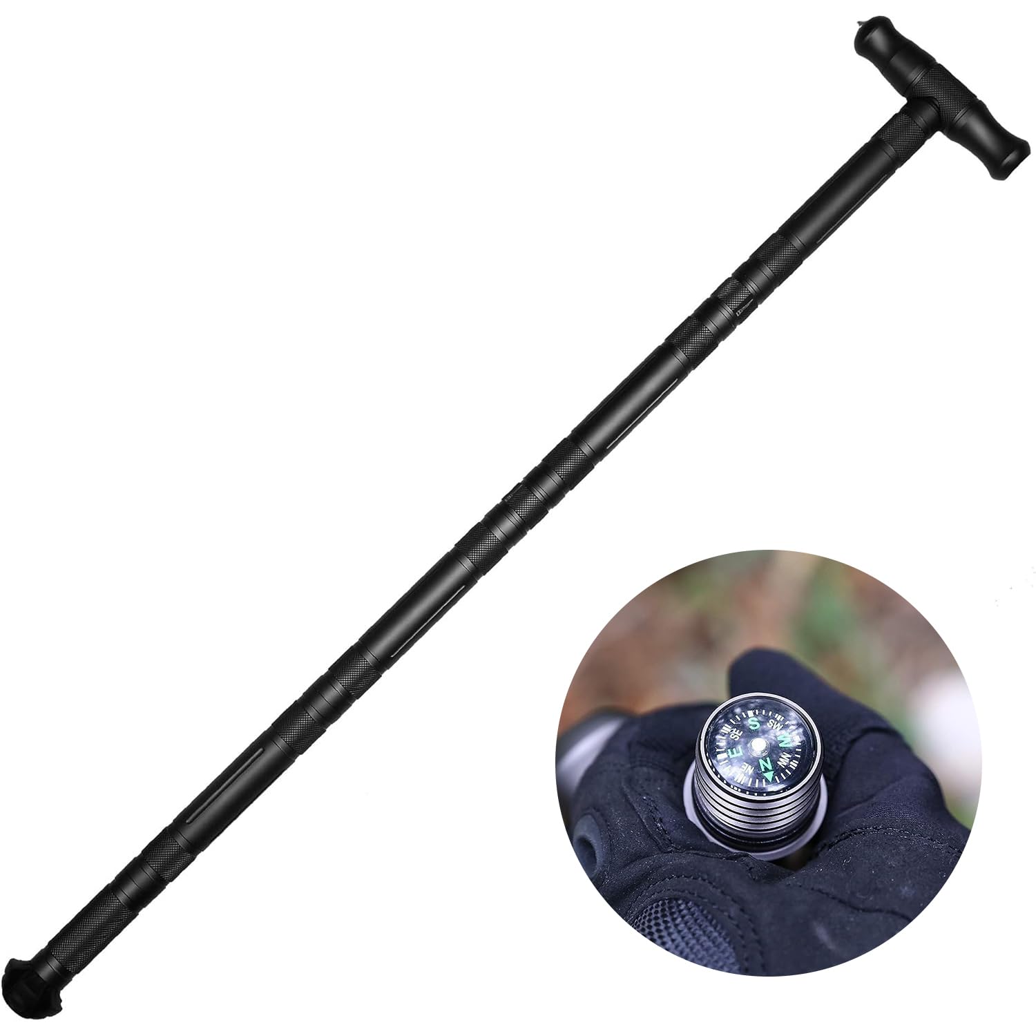 Amazon.com : aiGear Walking Hiking Stick with Compass Hiking Staff ...