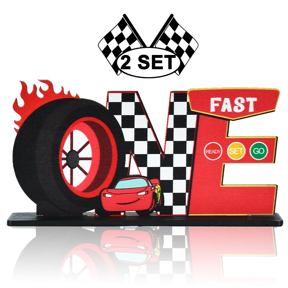 Snapklik.com : TONIFUL Race Car ONE Letter Sign Table Centerpieces Fast ...