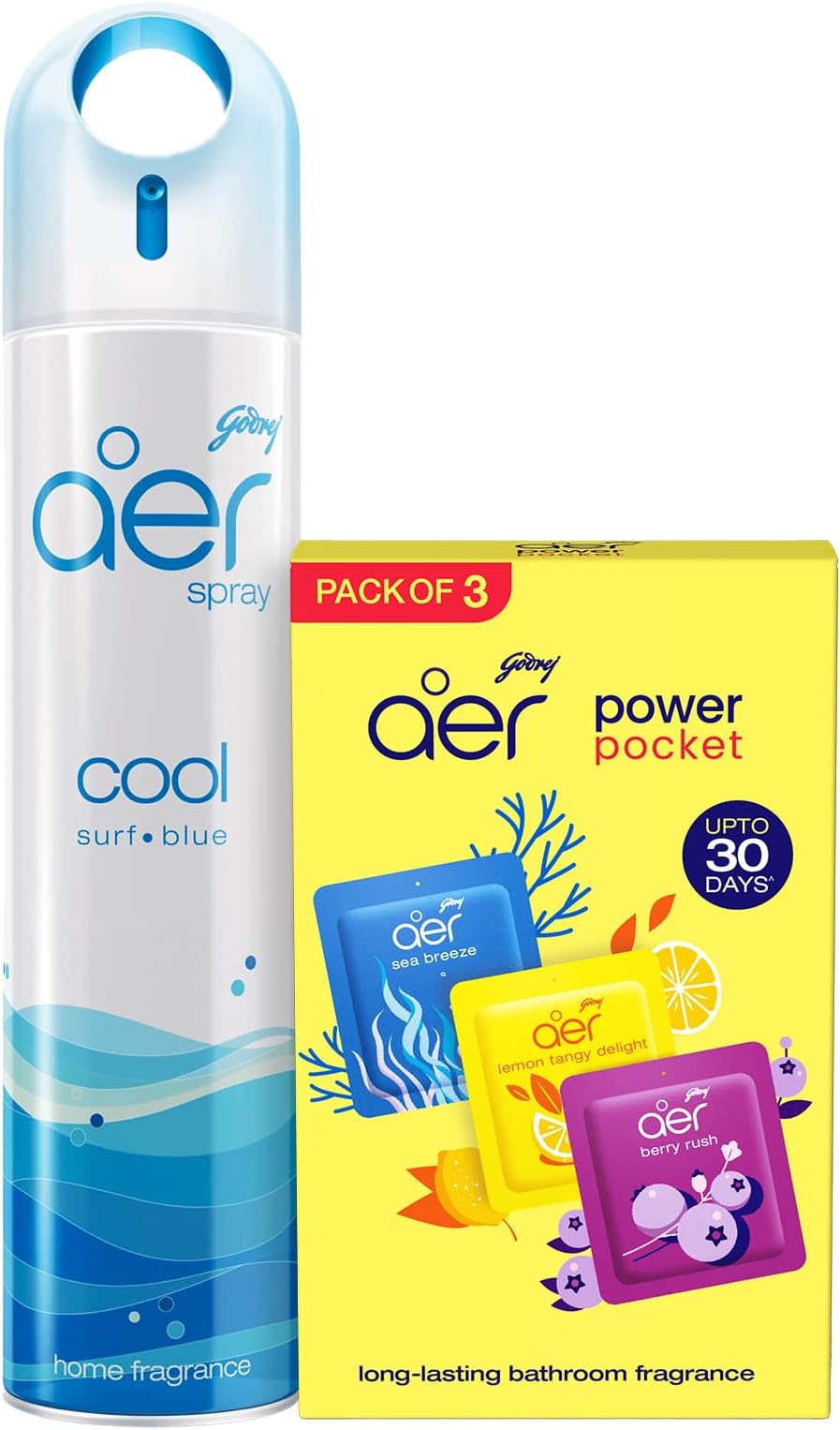 Godrej aer Power Pocket Bathroom Freshener – Assorted Pack of 3 (30g ...