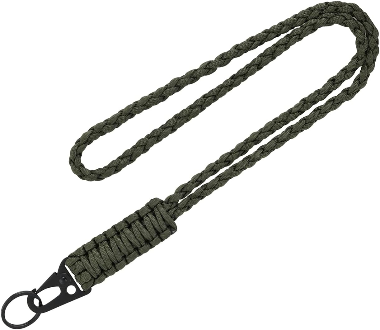 Amazon.com: Heavy Duty Braided 550 Paracord Neck Lanyard Keychain for ...