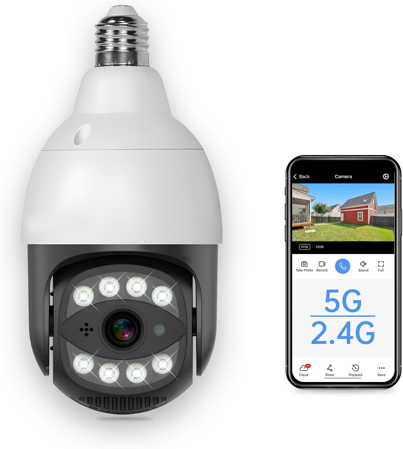 Amazon.com : SECUEYE Bulb Camera 2MP/3MP Dual-Band WiFi 2.4GHz 5GHz ...