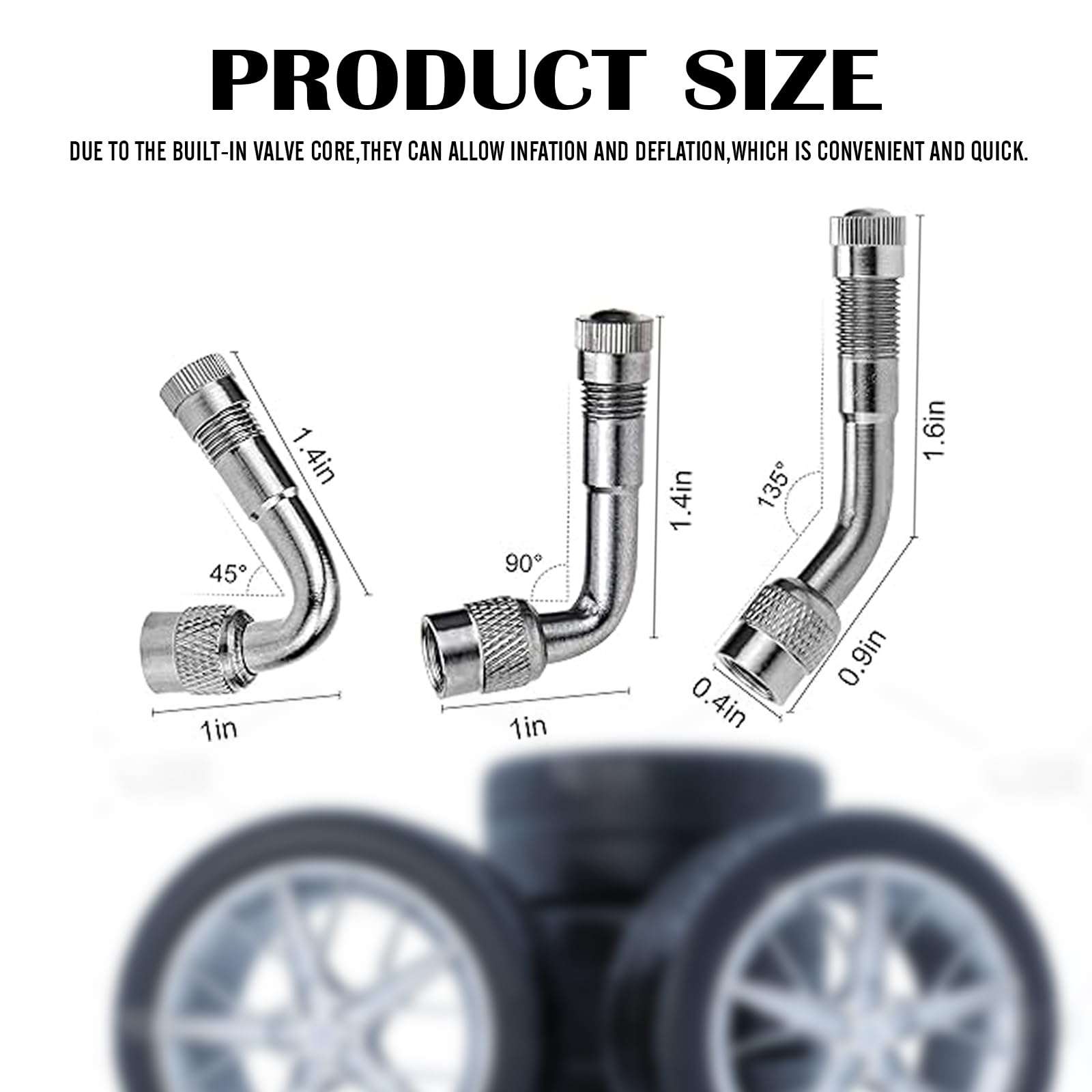 Metal Valve Stem Extensions Motorcycle Trailer 6 PCS Metal Valve Stem ...