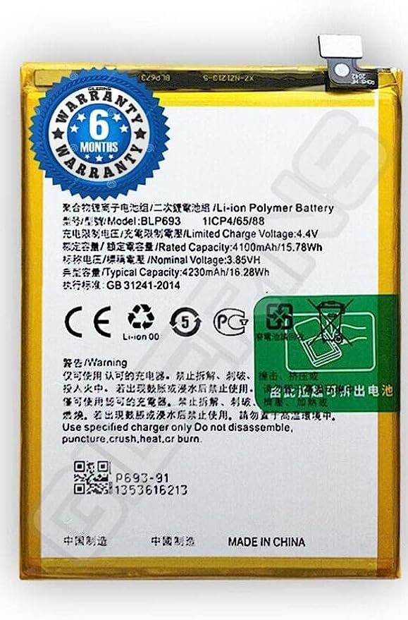 Original BLP693 Battery for Oppo 3/RMX1825,RMX1821 Battery with 6 Month ...