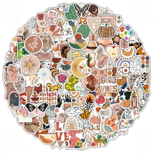 ORTAVA Pack of 120 Aesthetic Stickers, Vintage Stickers for Laptop ...