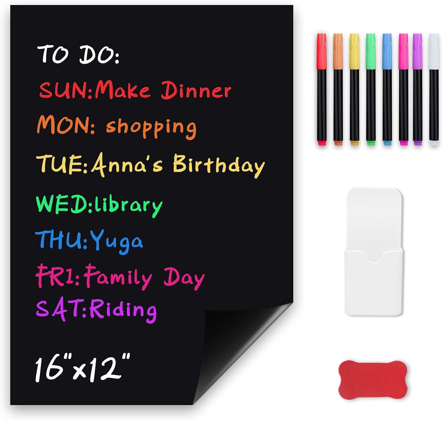 Amazon.com : Uinkit Magnetic Black Dry Erase Board Sheet for ...