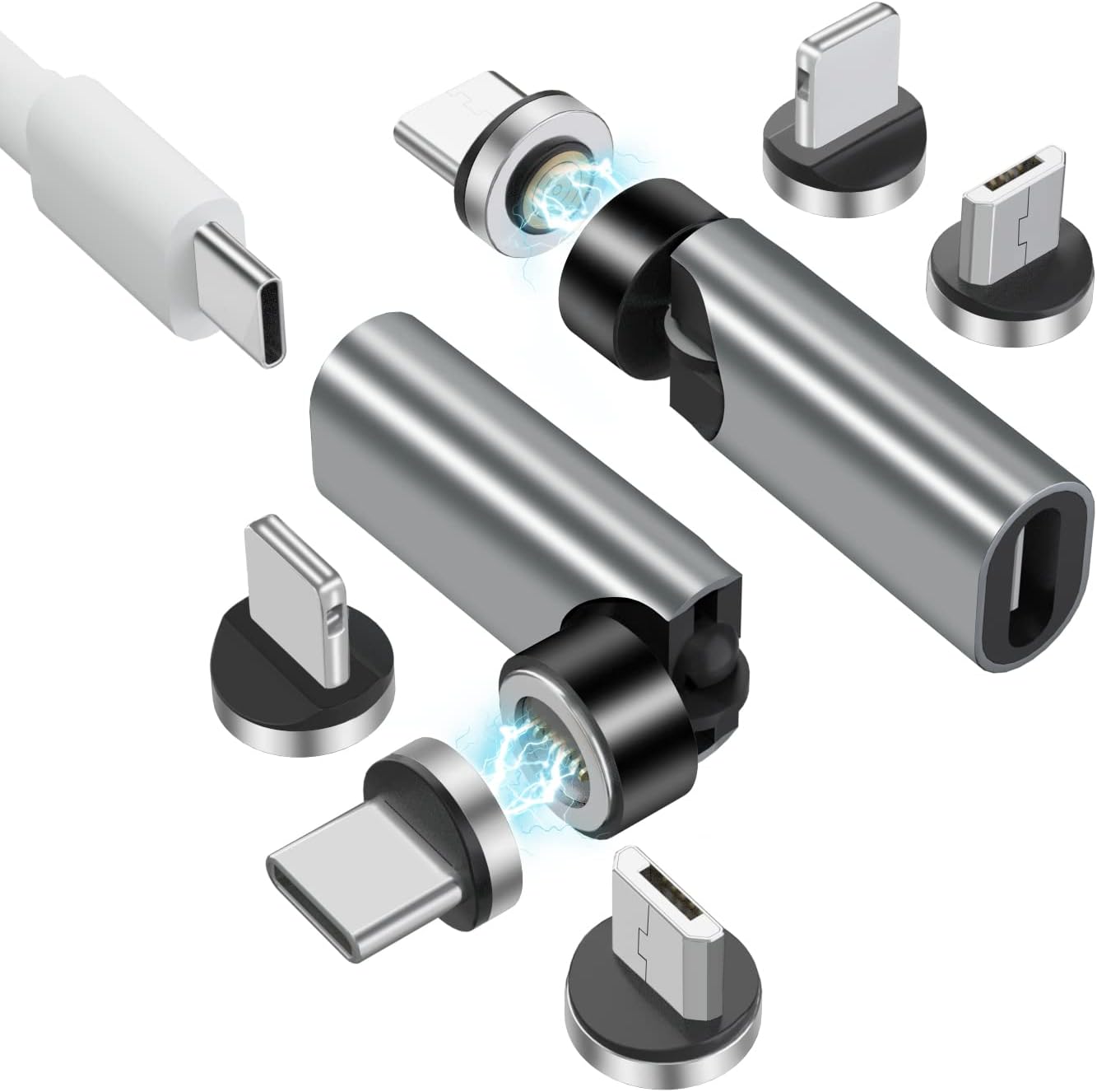 Amazon.com: HESKUL 540° Rotating USB C Magnetic Adapter 2Pack Magnetic ...