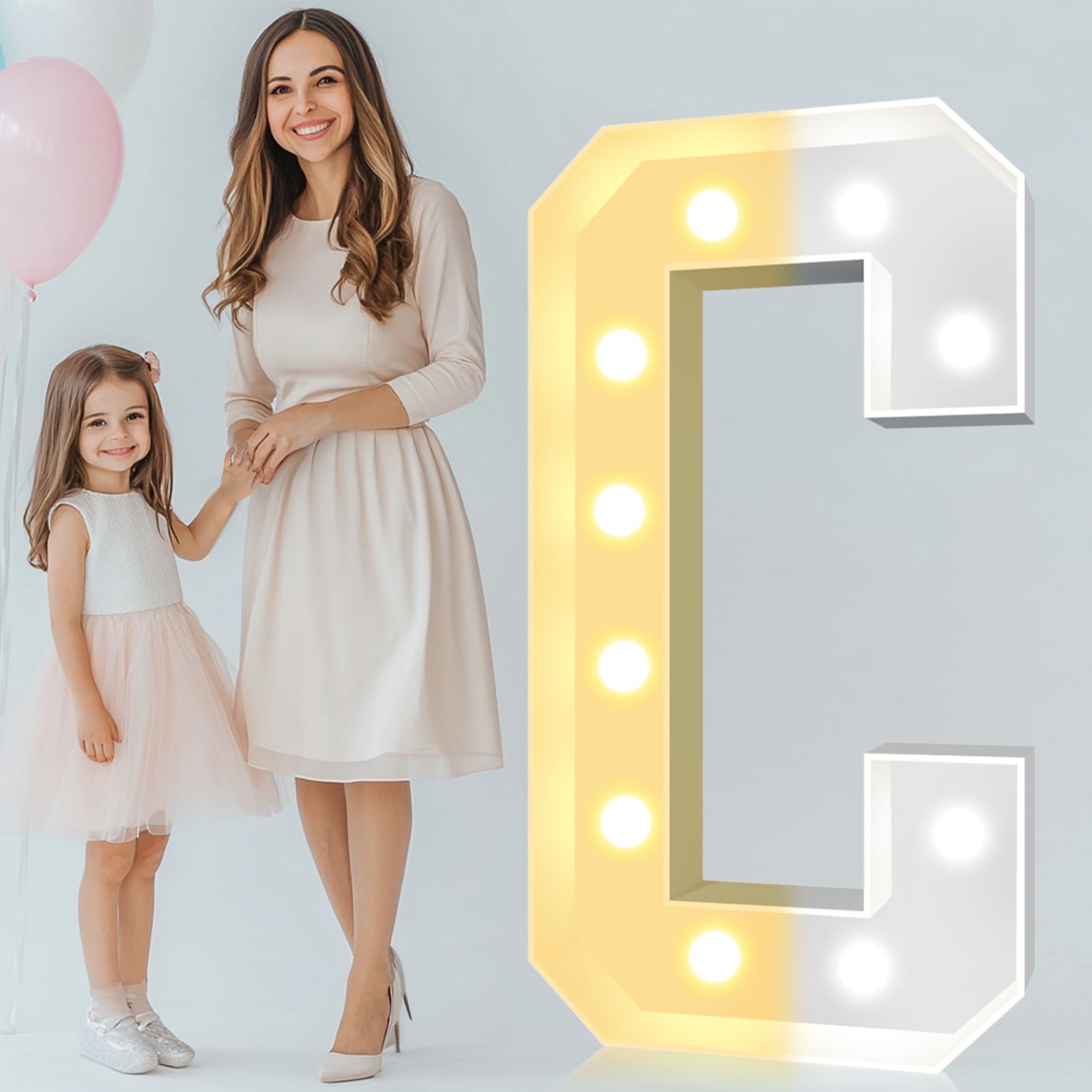 Pooqla 4 FT Marquee Light Up Letters, Giant Letter Sign Cool White and ...