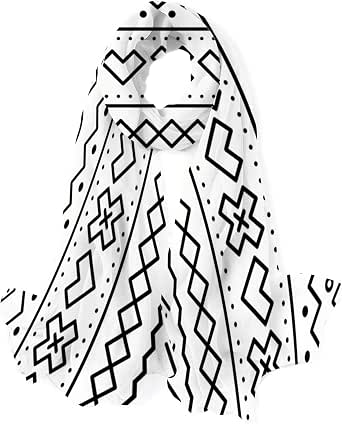 Amazon.com: Vantaso Slovak Tribal Folk Art Black White Silk Scarf for ...