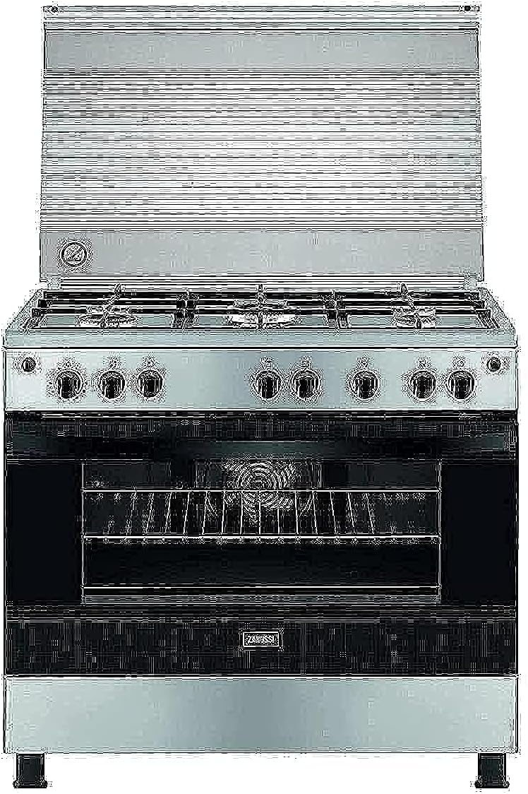 Zanussi - Cooker - 5 Burners - Fan -Brushed Stainless – ZCG922A6XA: Buy ...