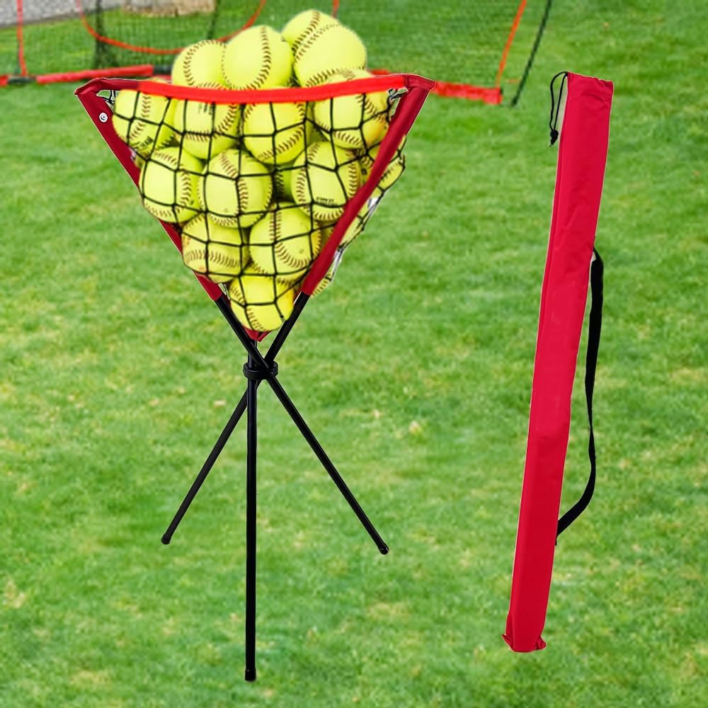 Amazon.com: FCOUIID Practice Ball Caddy, Portable Baseball Softball ...