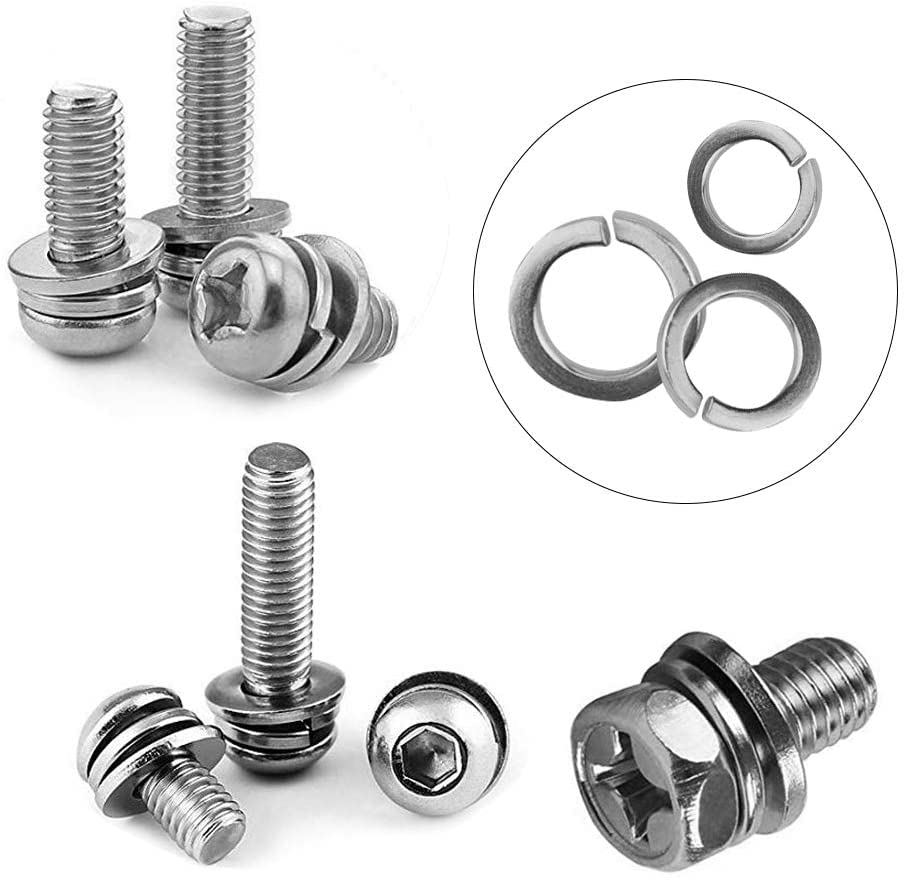 Snapklik.com : ZAYI M5 304 Stainless Steel Flat Washer And Split Spring ...