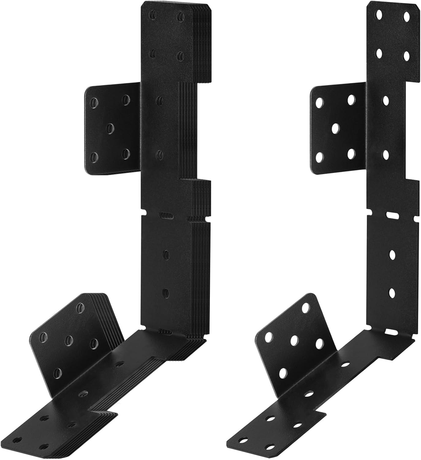 eoere 8 PCS Black Adjustable Stair-Stringer Connector, Tie Straps ...
