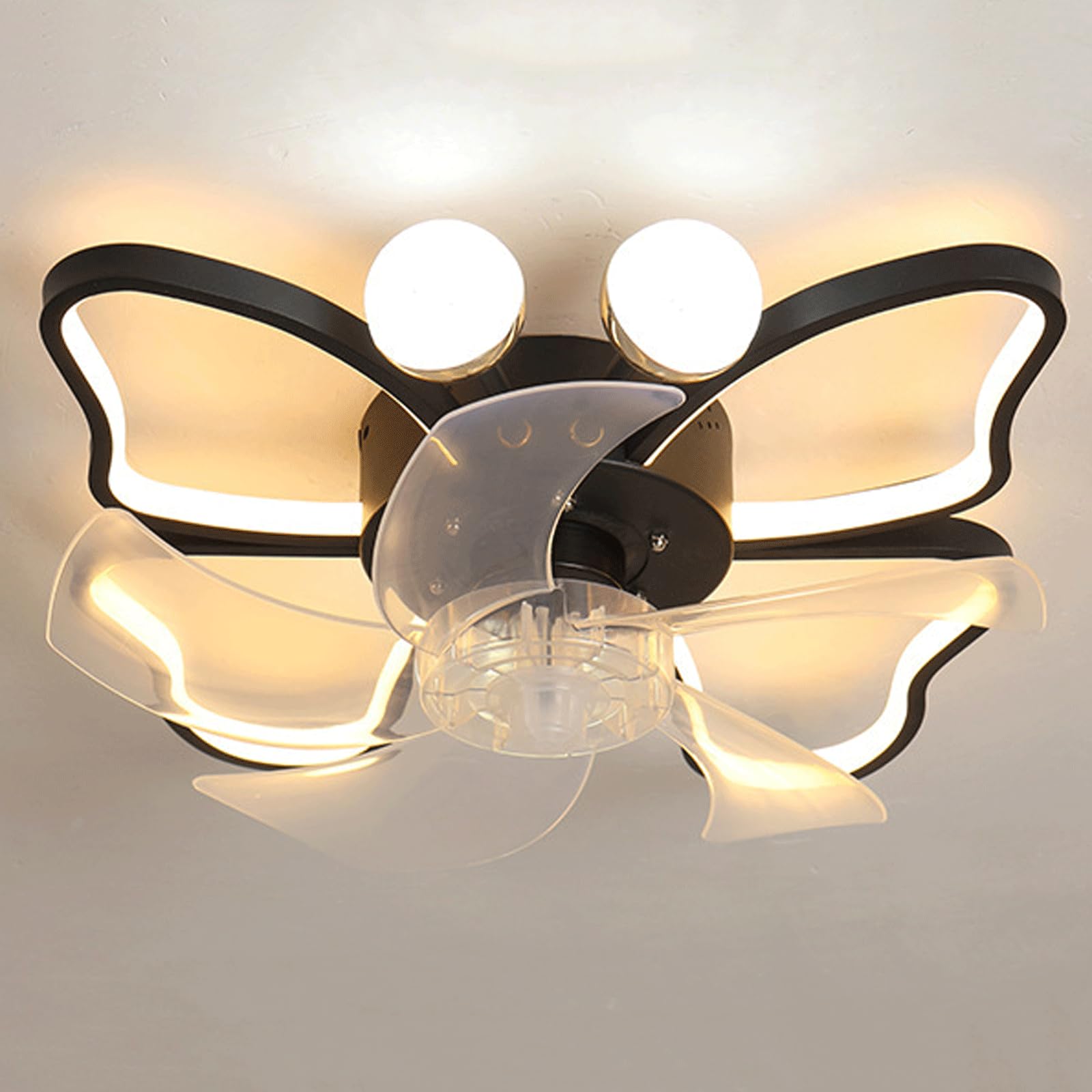Ceiling Fans Dimmable LED 48W Ceiling Lights Cartoon Ceiling LED Fan ...