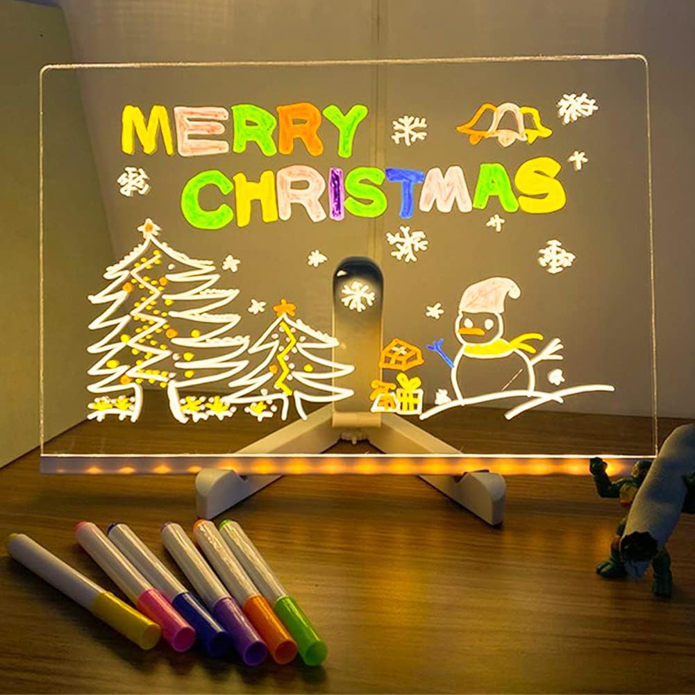 Amazon.com : LED Note Board with Colors, Glowing Acrylic Dry Erase ...