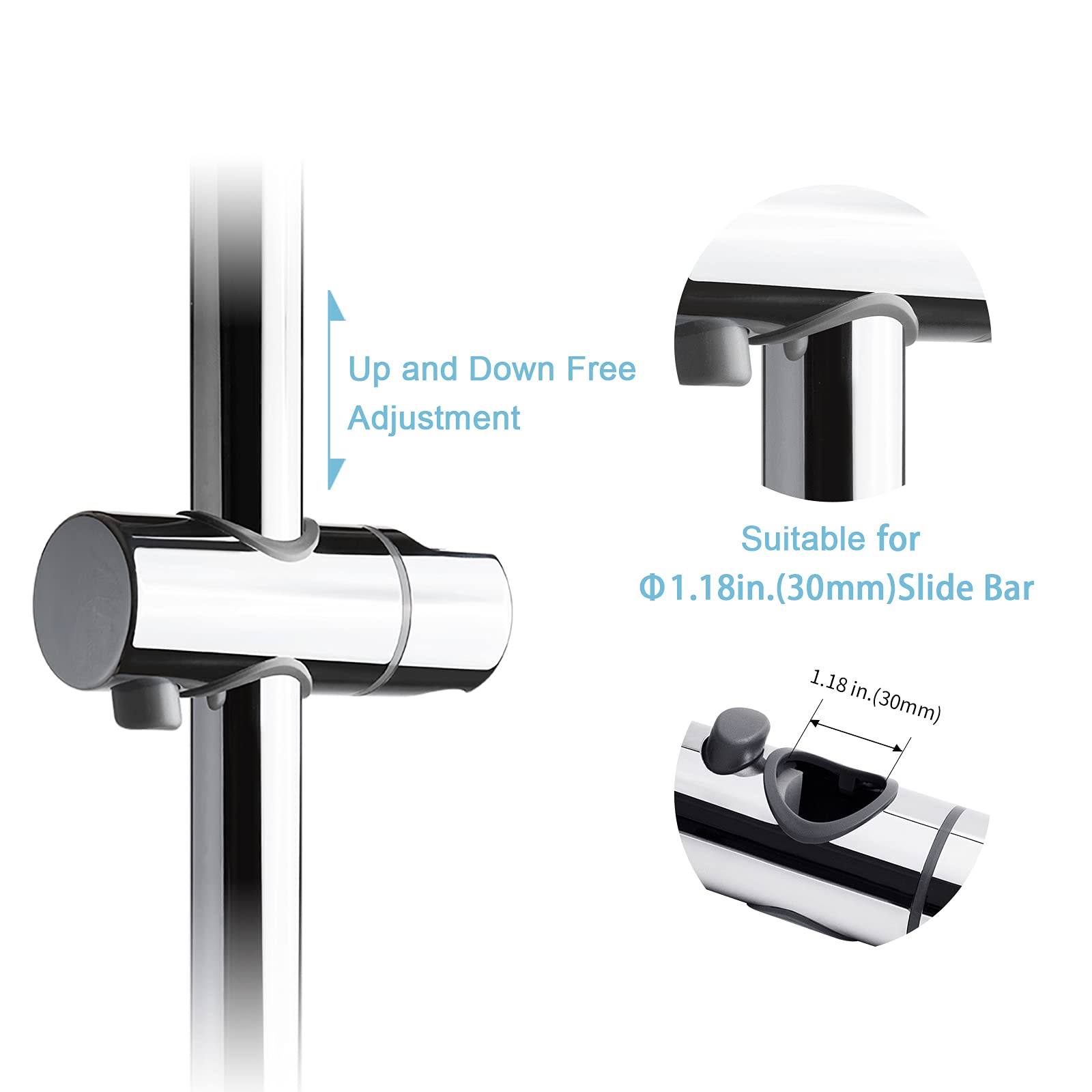 Snapklik.com : OFFO Shower Head Holder For Slide Bar Adjustable 1.18 Inch