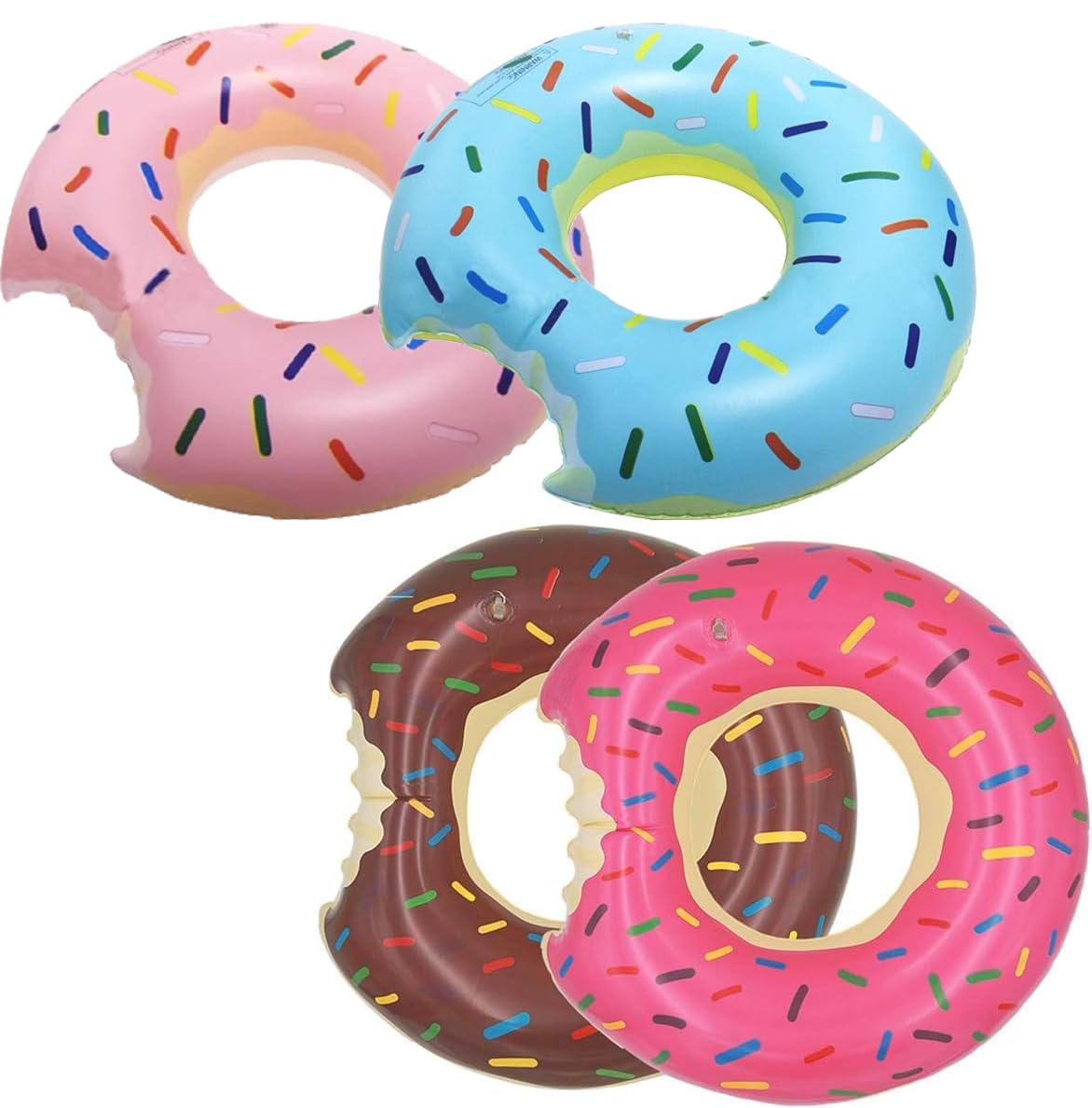 4 Pack 30" Kids Donut Pool Floats Inflatable Swimming Rings Tubes ...