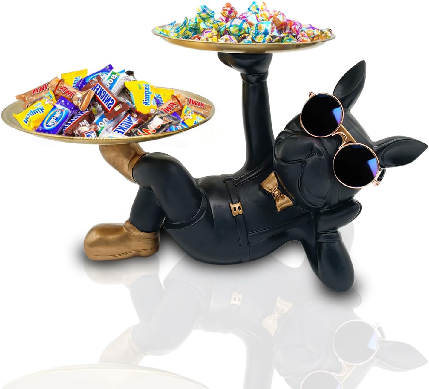 Amazon.com: suruim Resin Bulldog Tray Statue Storage Key Holder Candy ...