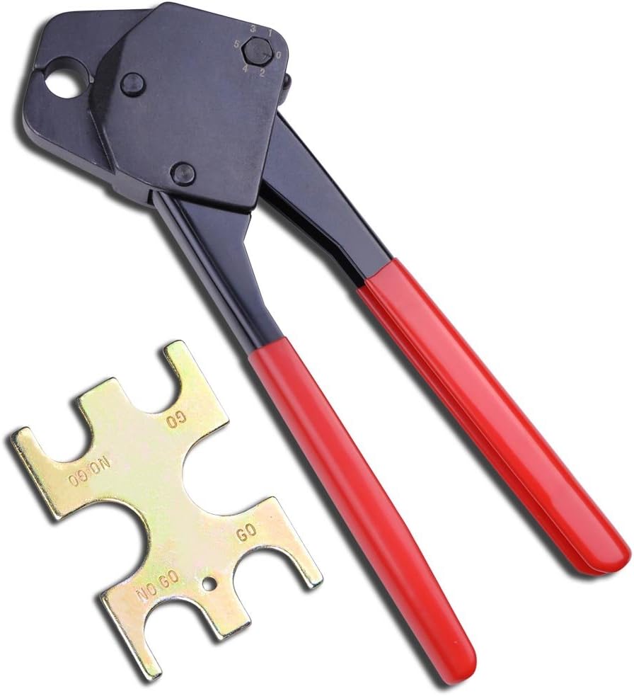 3/8in Pex Crimper Red 5-pressure Regulation Crimp Tool Ring Plumbing ...