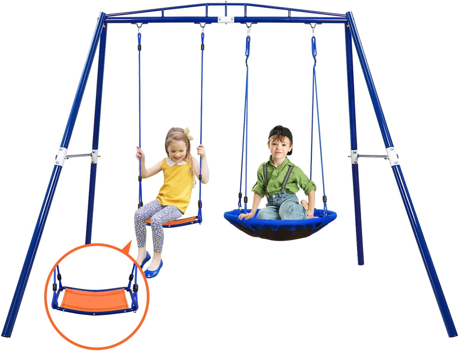 Amazon.com: Hapfan 500lb Heavy Duty Swing Set for Backyard with Saucer ...