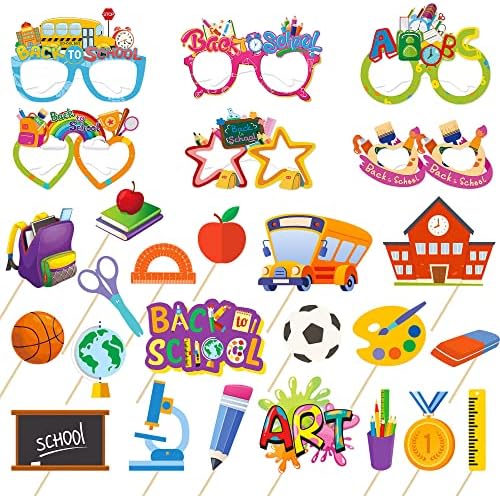 Amazon.com: HOWAF Back to School Photo Booth Props, 45 Pieces First Day ...