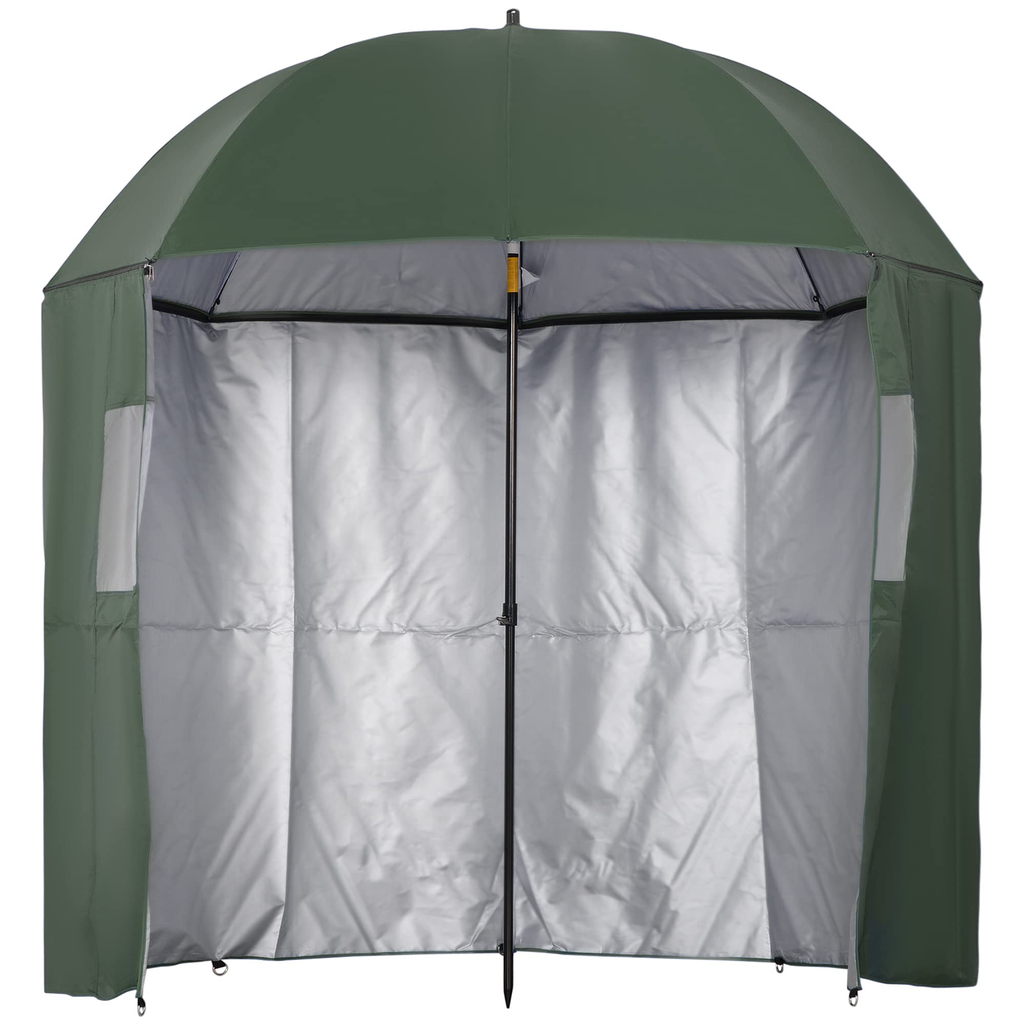 Buy Outsunny 2m Beach Parasol Fishing Umbrella Brolly with Sides and ...