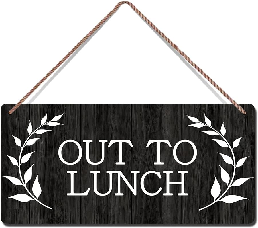 Amazon.com: Sokomurg Out to Lunch Door Sign Door Hanger for Office ...