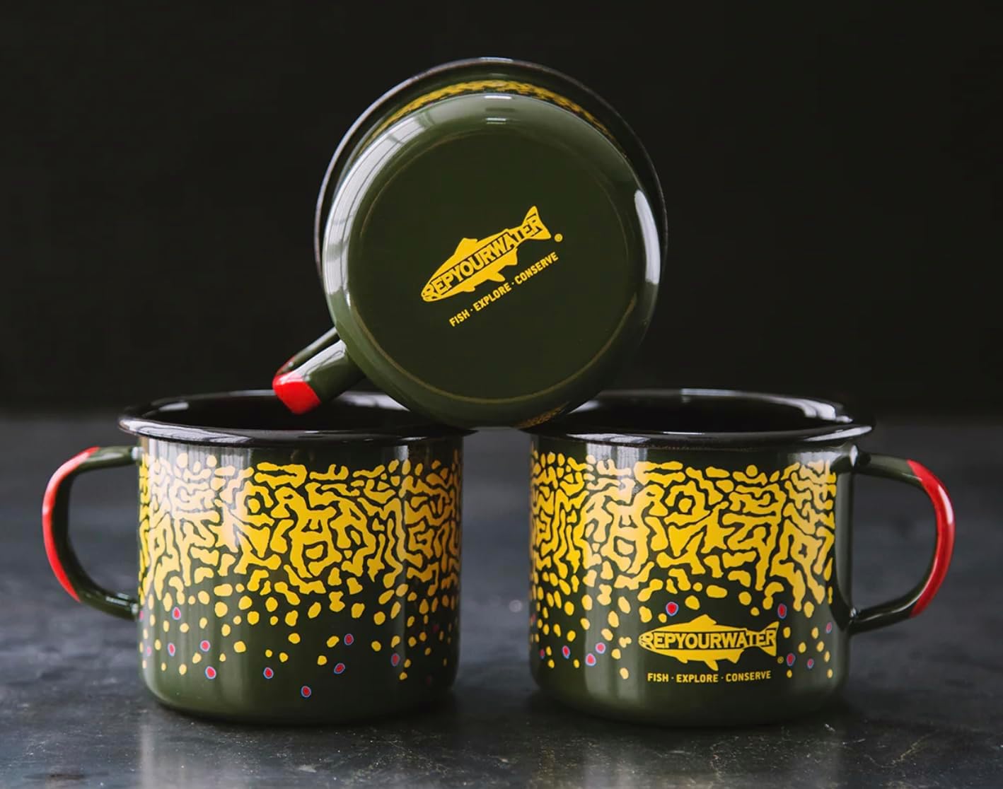 Amazon.com | Rep Your Water Brook Trout Skin Enamel Mug: Coffee Cups & Mugs