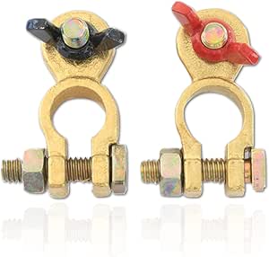 neynavy 1 Pair Brass Battery Terminal Top Post, Battery Terminal ...