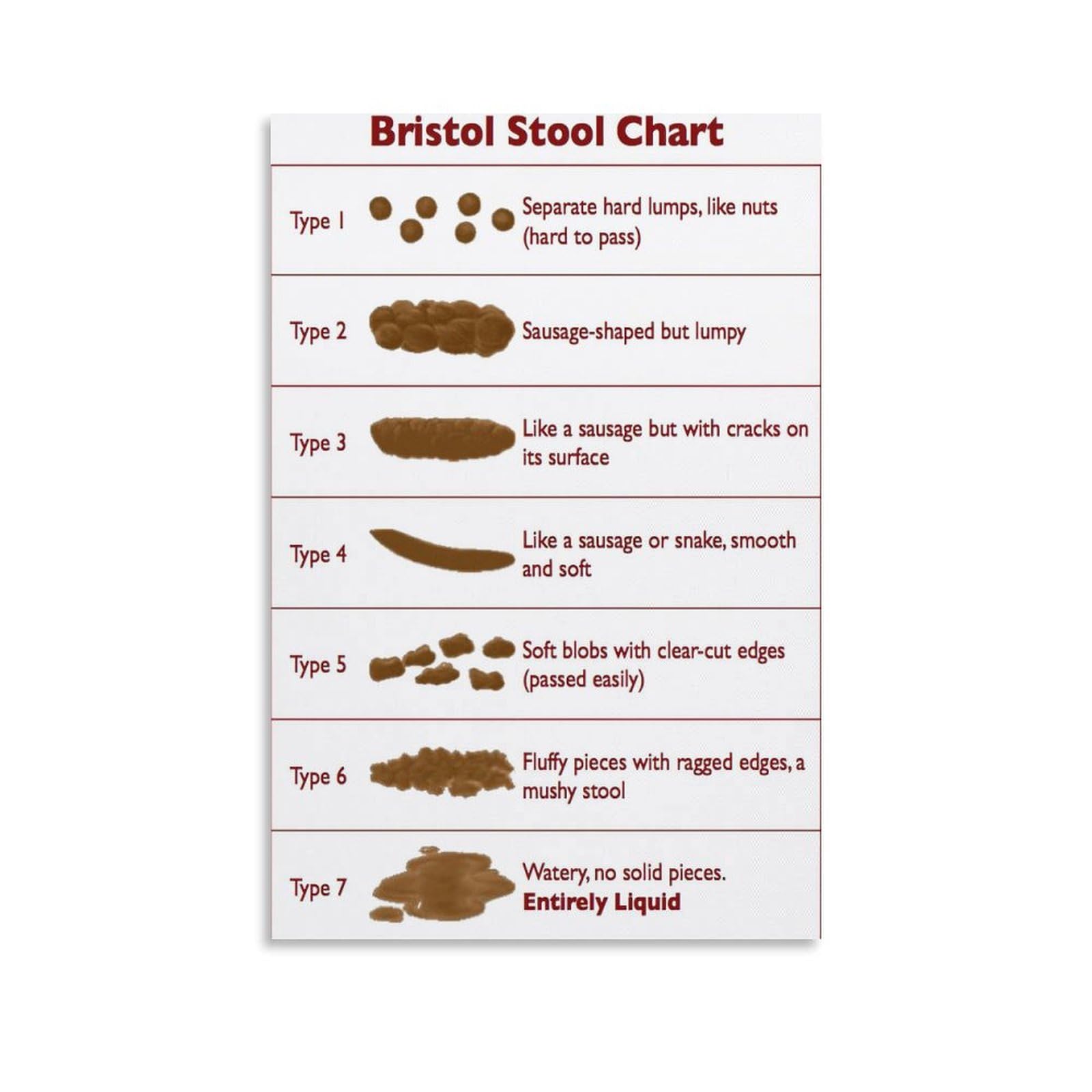 Printable Bristol Stool Scale Bristol's Stool Chart