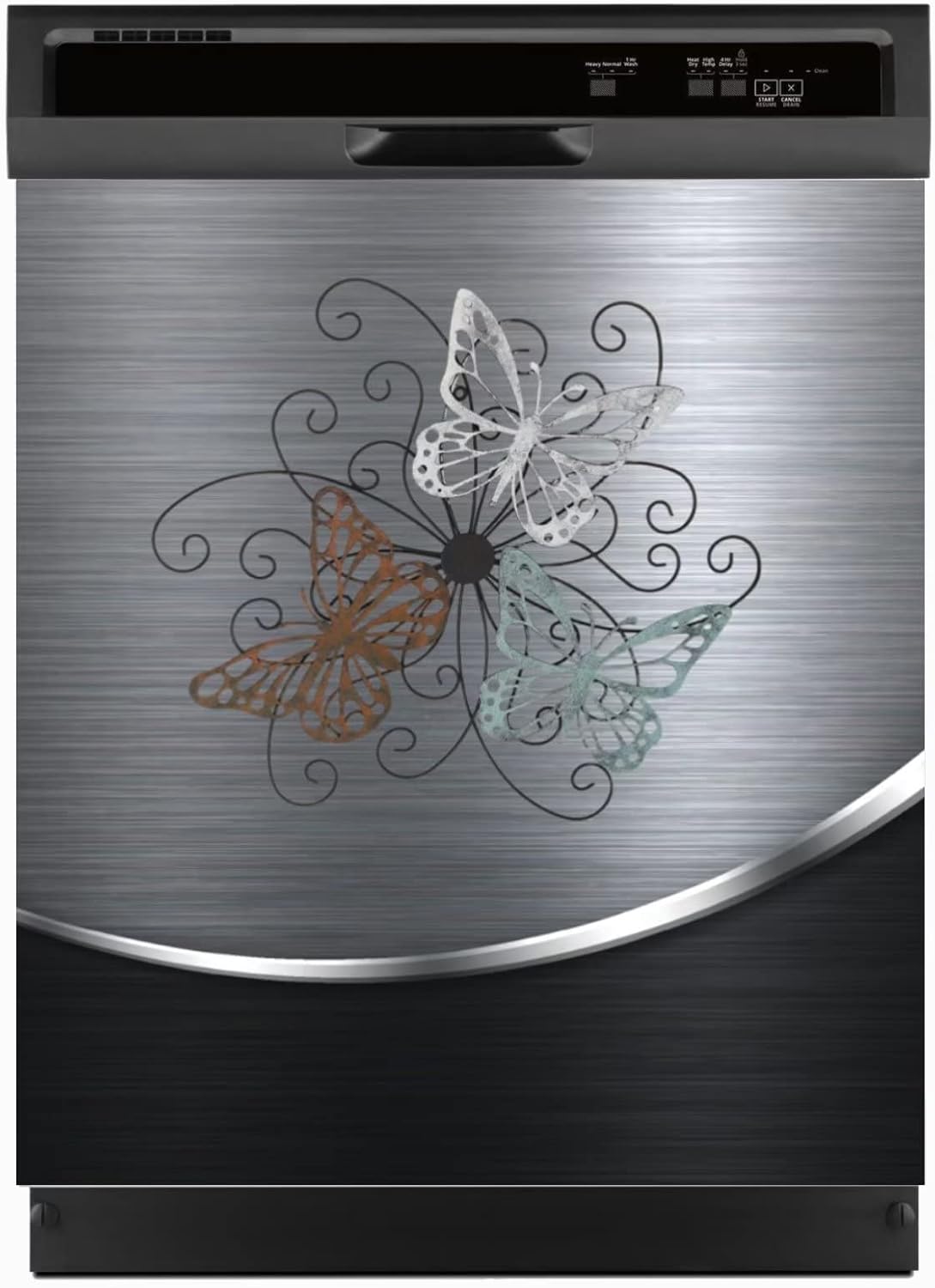 Amazon.com: Dishwasher Metal Texture Cover Decor,Gray Metallic ...