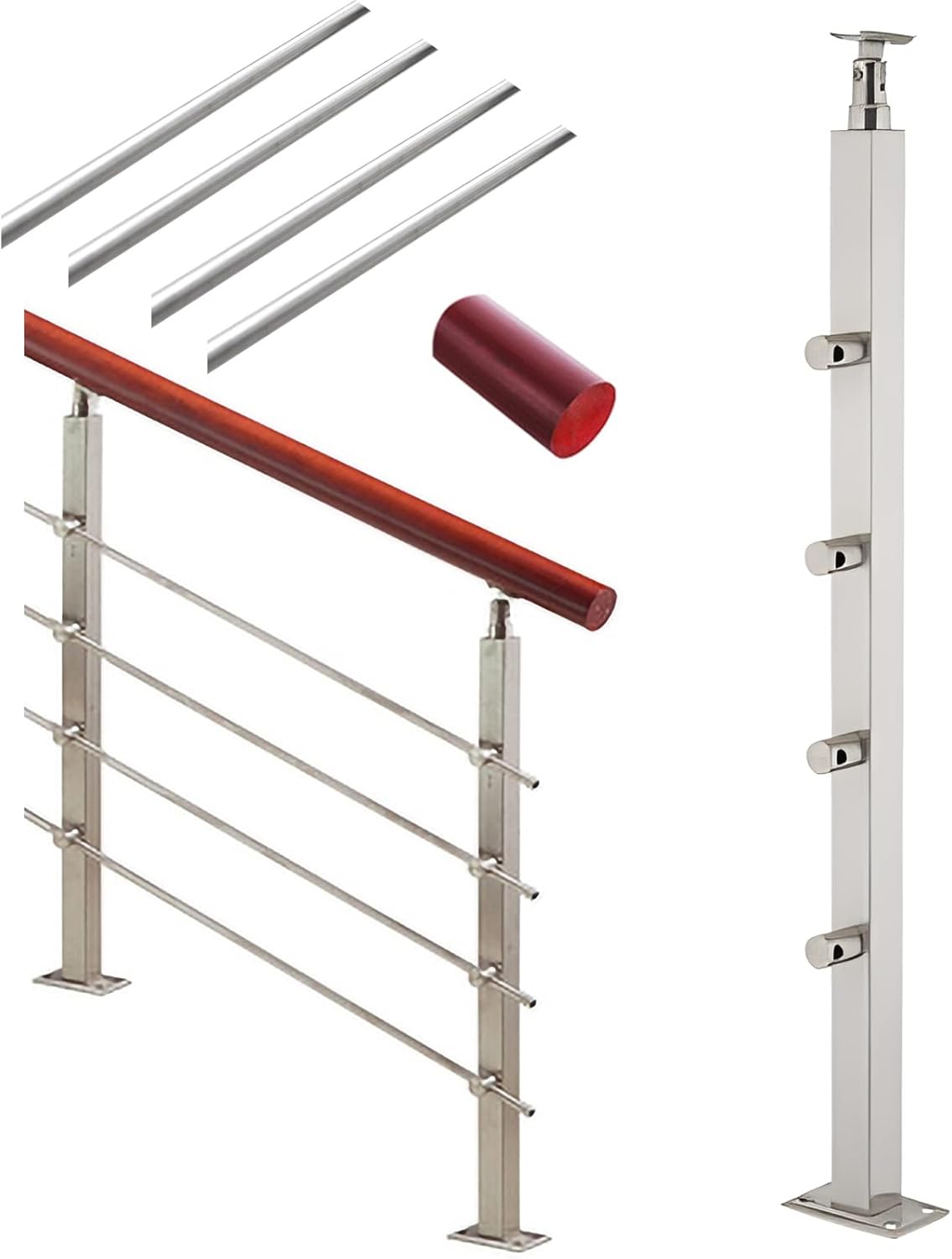 Amazon.com: Hand Rail for Outdoor & Indoor Steps Balusters Brushed ...