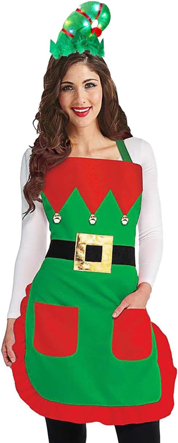 Amazon.com: Hongsome Christmas Elf Costume + Elf Headband for Women ...