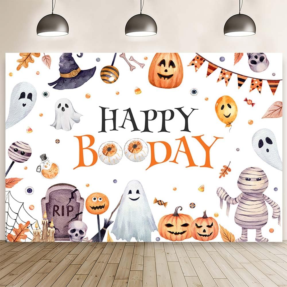 Amazon.com : Avezano Happy Boo Day Backdrop Little Boo Happy Birthday ...