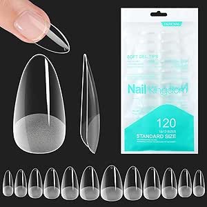 BSOON 480 Pcs Half Matte Short Full Cover Nail Tips False Fake Clear ...