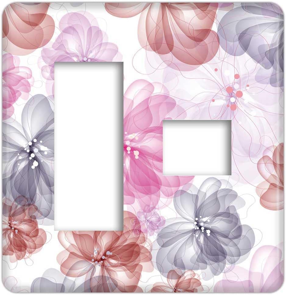 Amazon.co.jp: CASEMAKER パナソニック 【コスモシリーズワイド21】【2連4コ用 (3コ＋1コ用) WTF7074W】 コンセントプレート スイッチプレート 花柄 ...