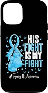 Amazon.com: iPhone 13 Light Blue Ribbon Survivor Fighter Trisomy 18 ...
