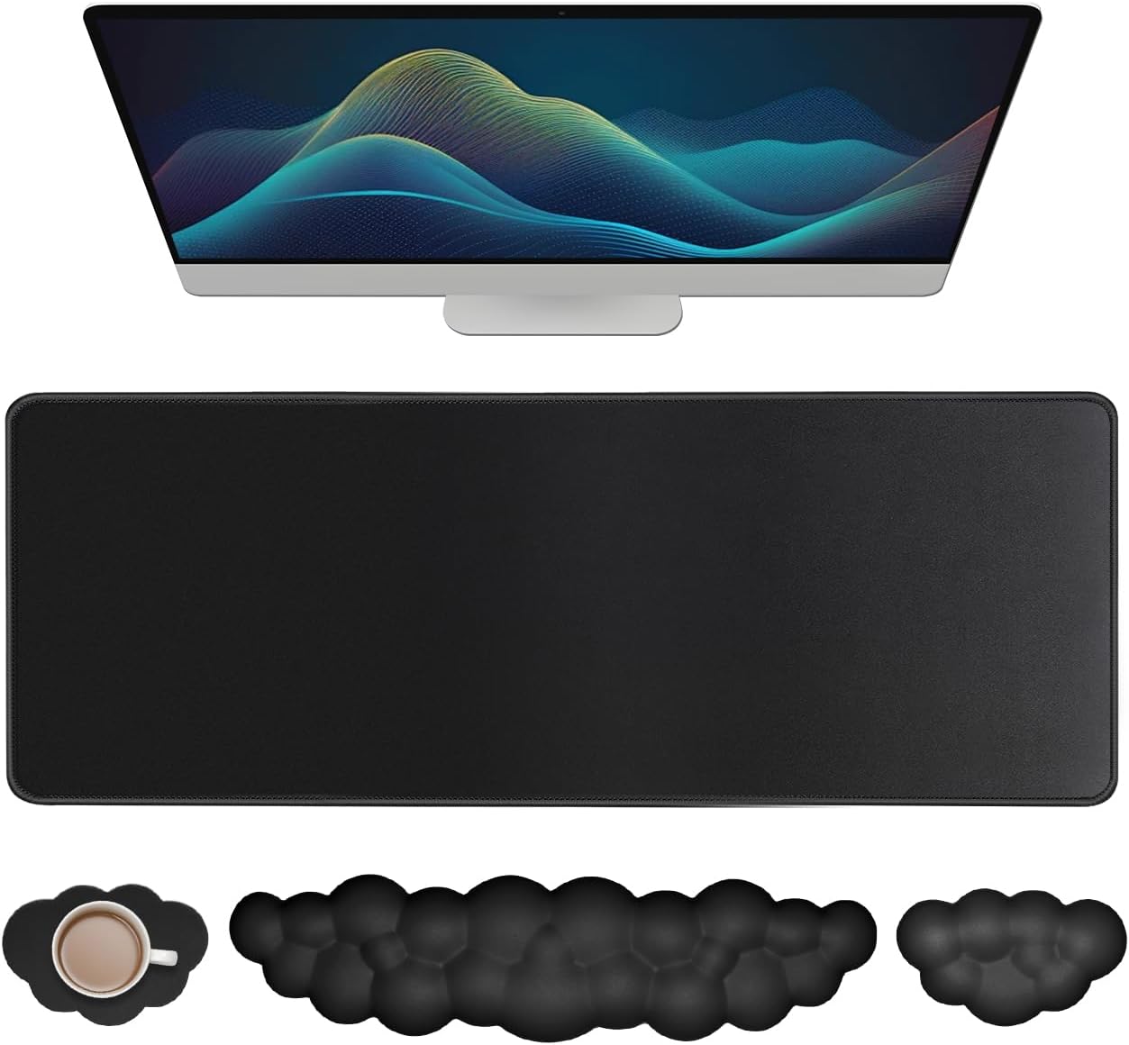 Amazon.com : JIKIOU Large Gaming Mouse Pad Waterproof with Cloud ...