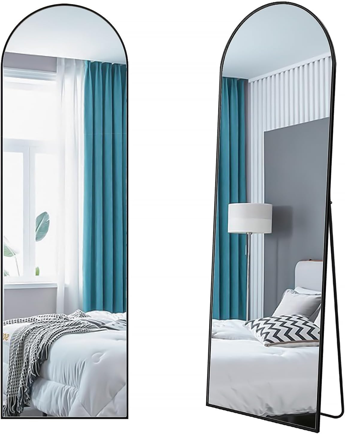 Amazon.com: SCWF-GZ 57x16 Mirror Square Full Body Length Wall Mounted Metal Frame Dressing Make ...