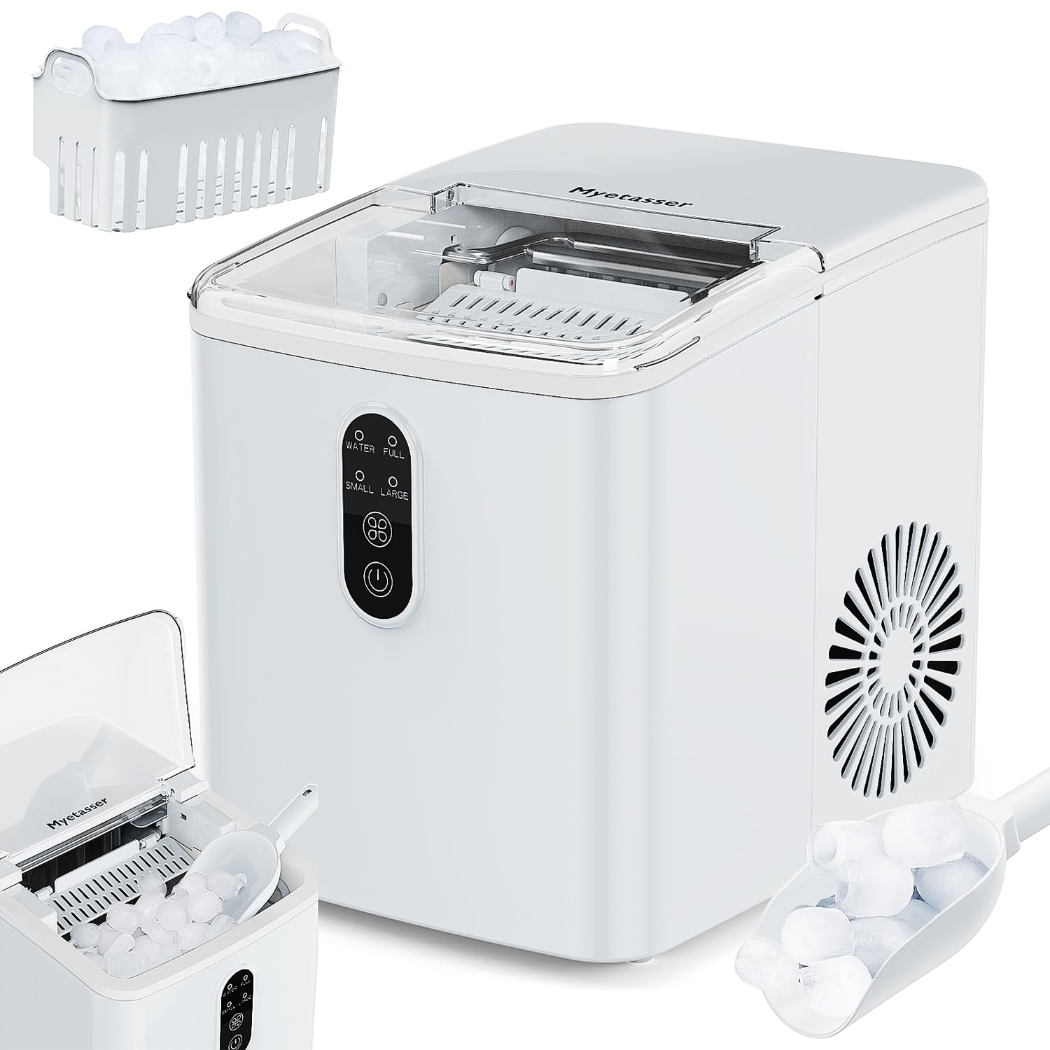 Portable Ice Maker Machine,Chewable 9 Bullet Ice Ready in 6 Mins, Make ...