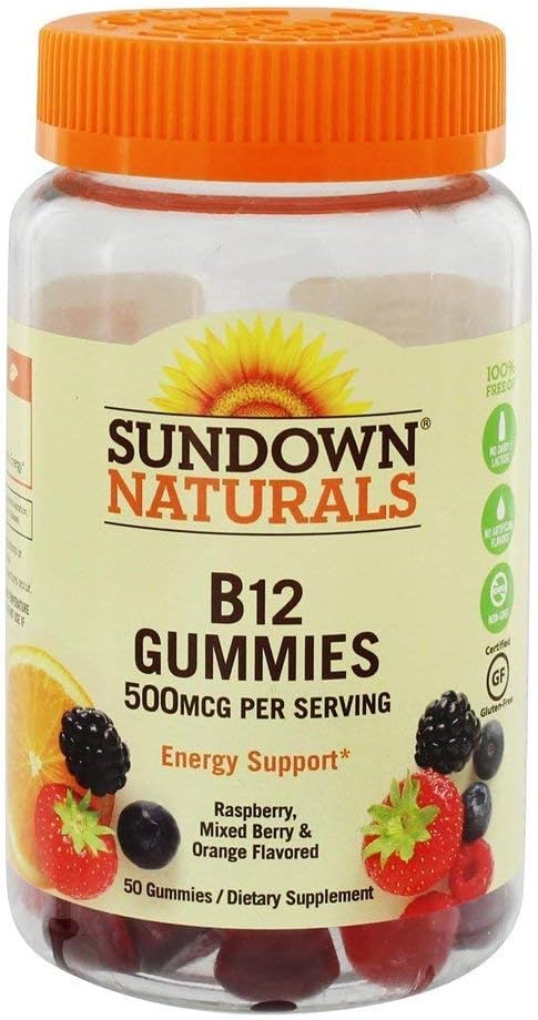 Amazon.com: Sundown B12 500 mcg Dietary Supplement Gummies, Assorted ...