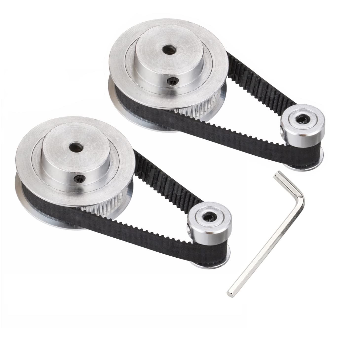 Buy 2pcs Aluminum 5mm Bore 2GT Pulley 60 Tooth 2pcs GT2 20T Timing
