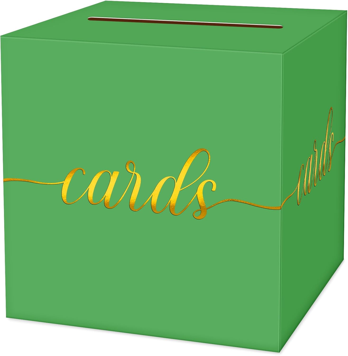 Amazon.com: LIKAJON 1 Pack Green and Gold Foil Card Box for Party, 8.7 ...